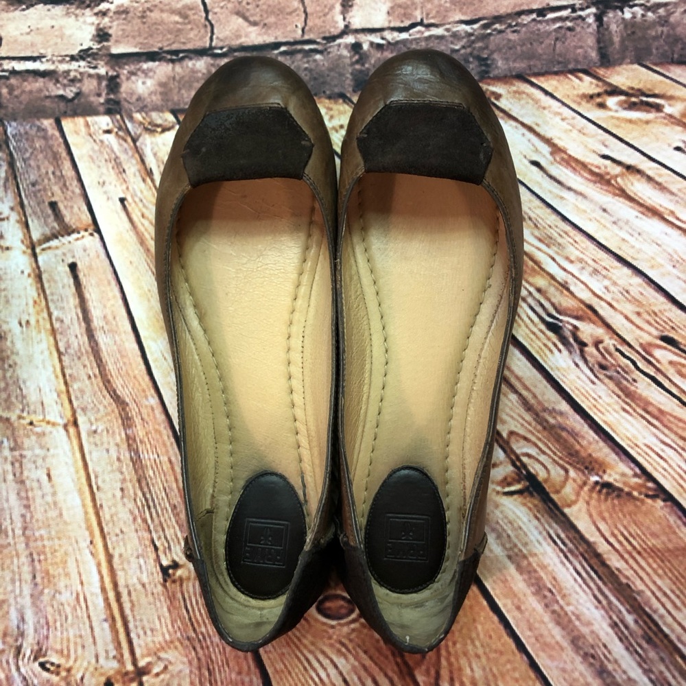 Frye Carson Tab Dark Brown Ballet Flats Shoes 10 - Gem